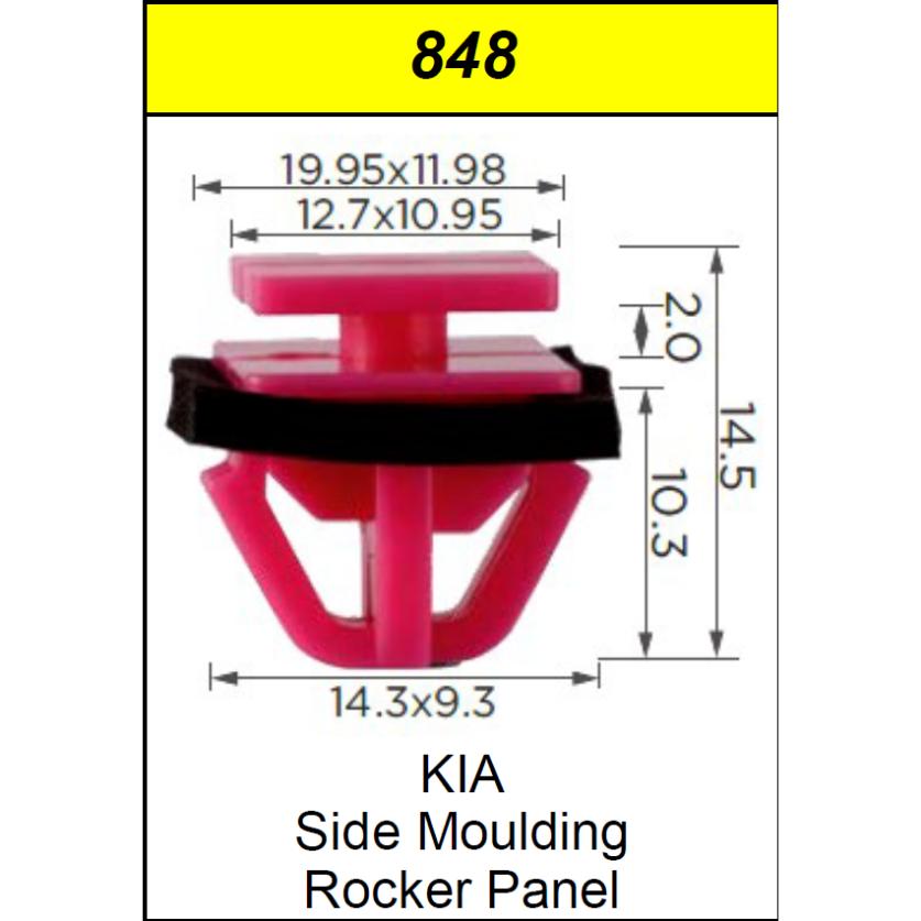 Clips Side MOULDING, Rocker Panel Kia – Sump